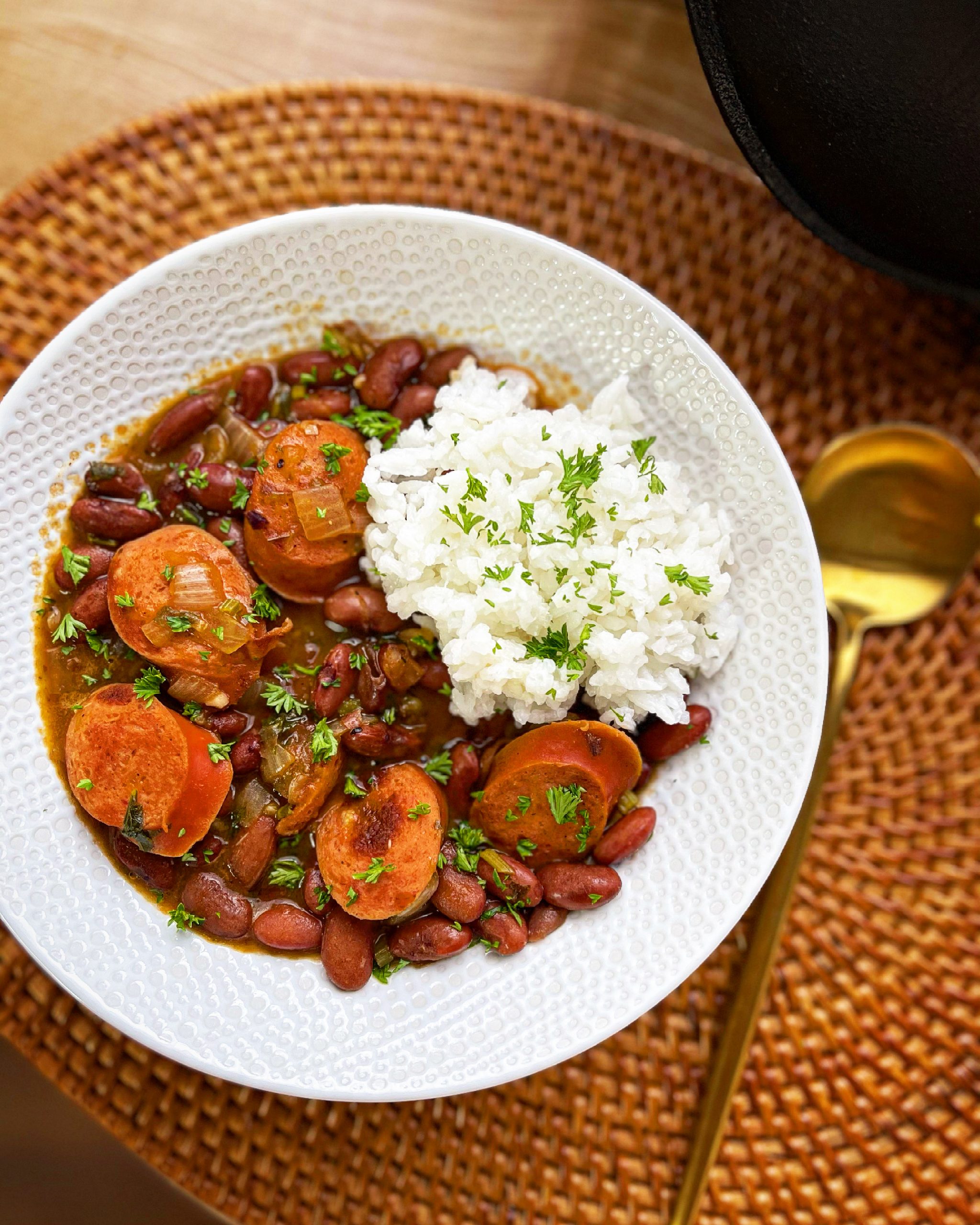 Cajun Beans and Sausage - Yohana Yoshe | The Pretend Blogger